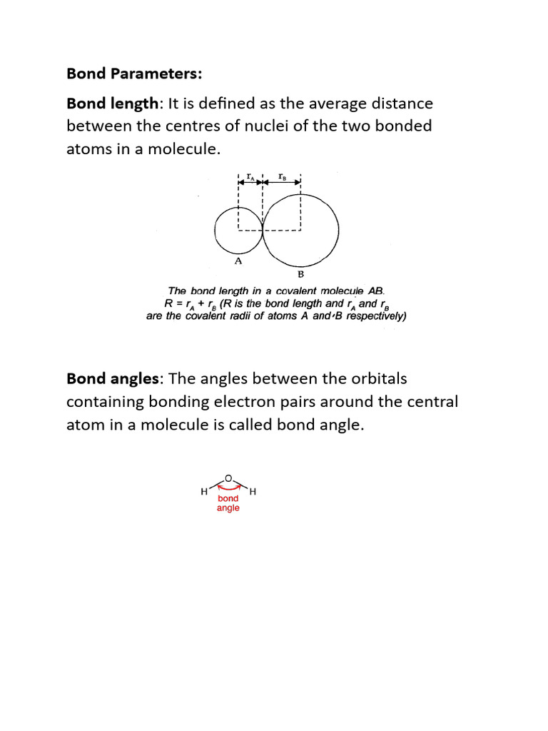 Bond Parameters | PDF | Chemical Bond | Ionic Bonding