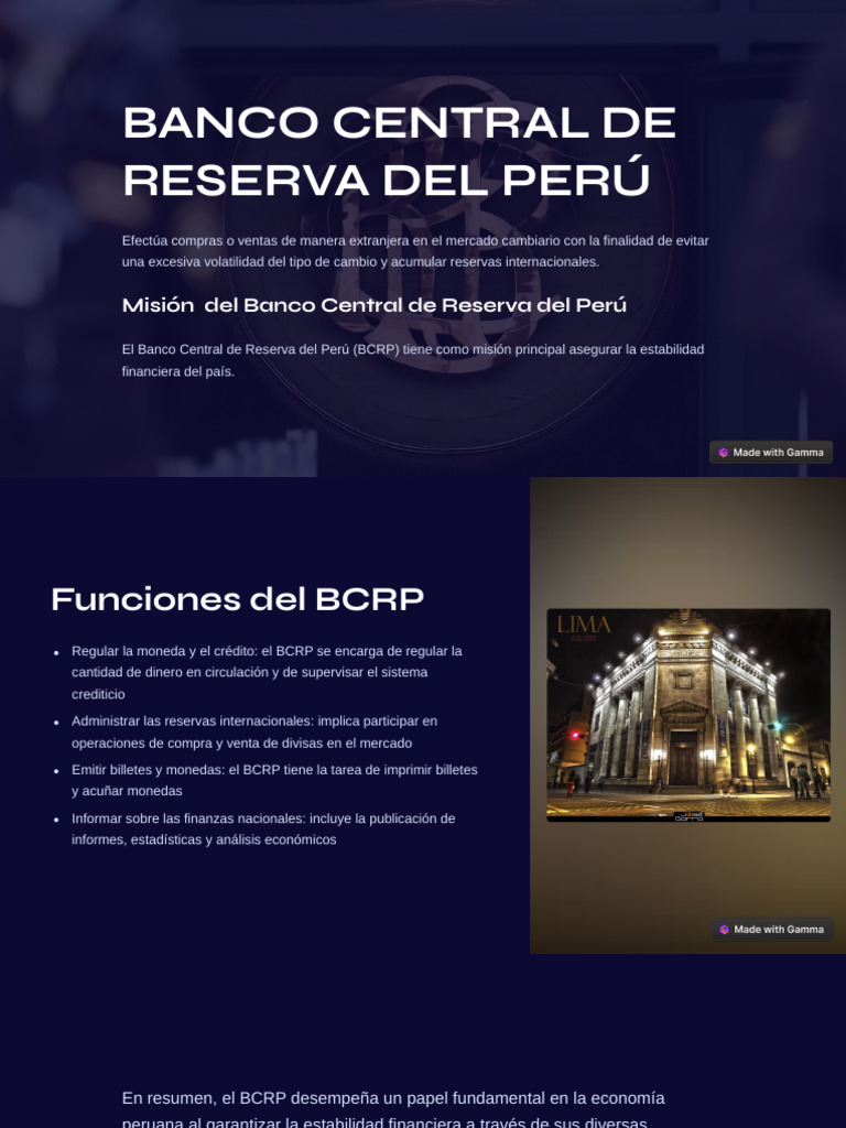 Banco Central de Reserva Del Peru | PDF | Finanzas y dinero