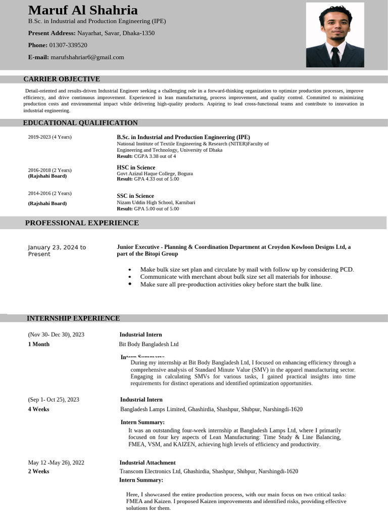 CV Maruf | PDF | Technology & Engineering