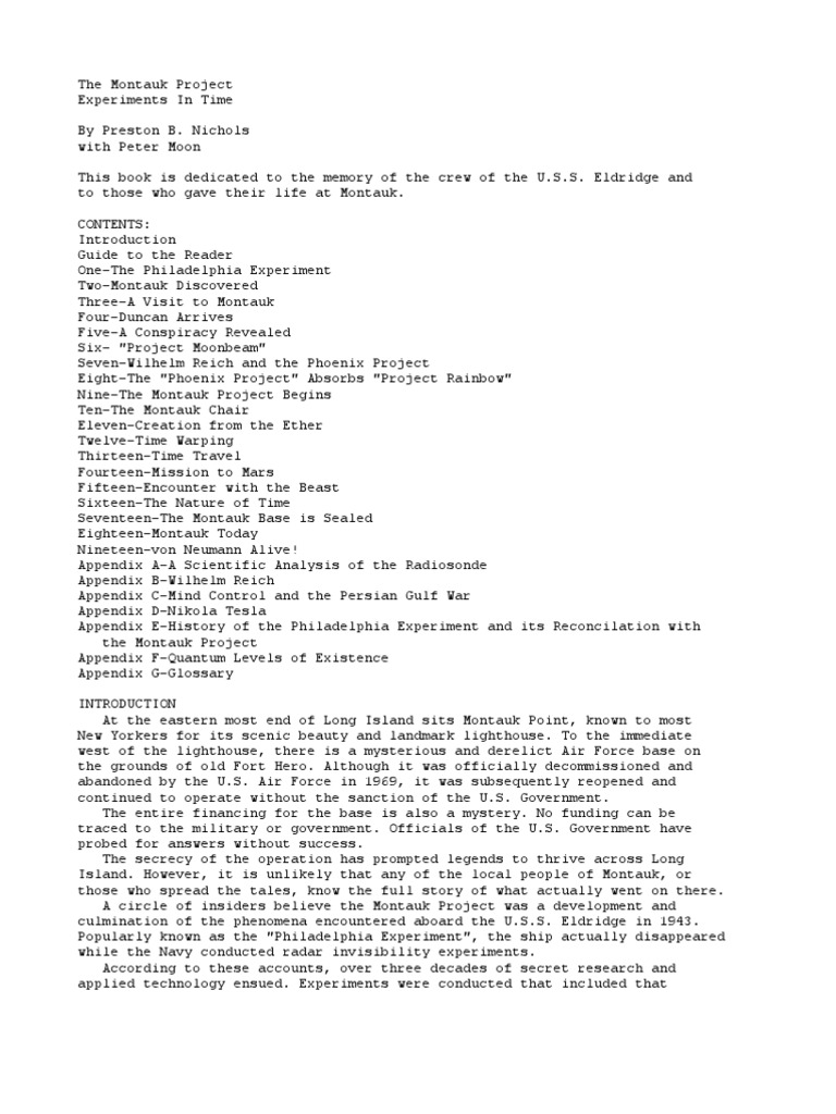 The Montauk Project Experiments in Time | Luminiferous Aether | Telepathy