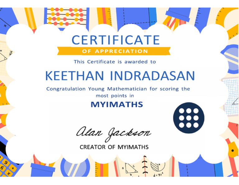 Myimaths Cetificate | PDF