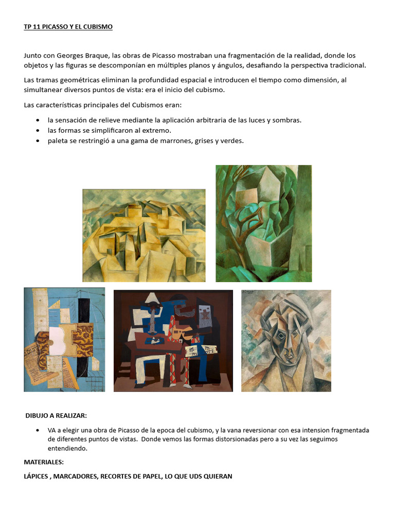 Cubismo: Picasso y su Fragmentación | PDF