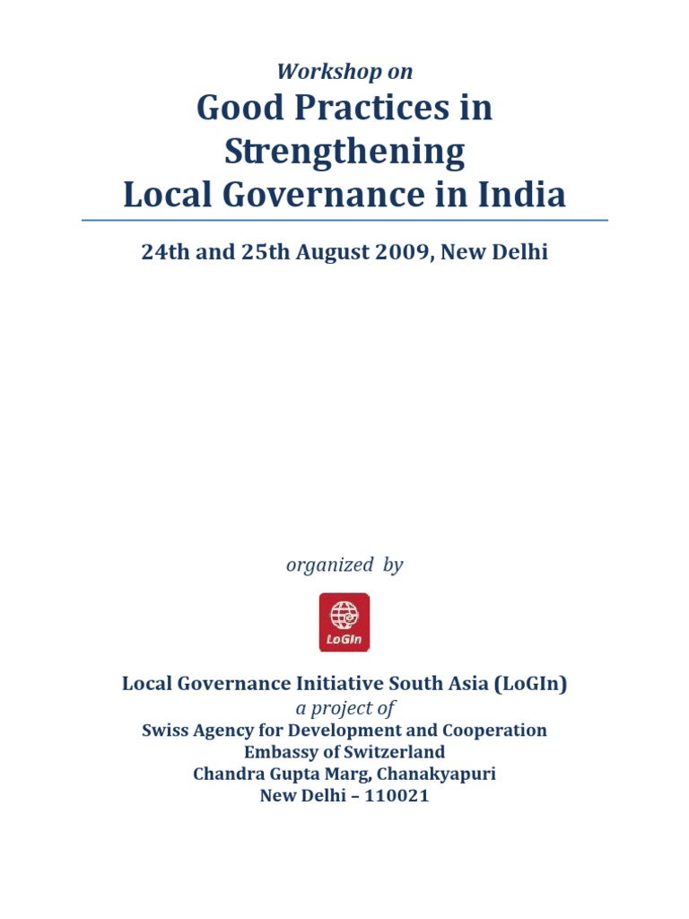 Strengthening Local Governance: Sharing Good Practices and Experiences ...