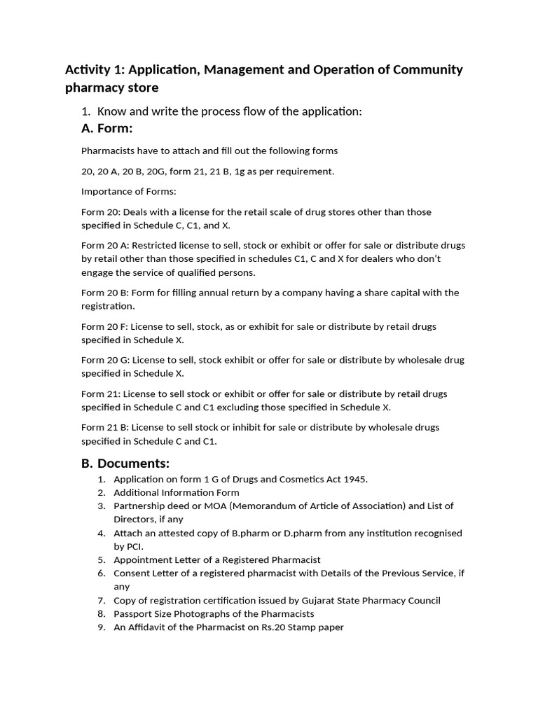 Activity 1 | PDF | Pharmacist | Pharmacy