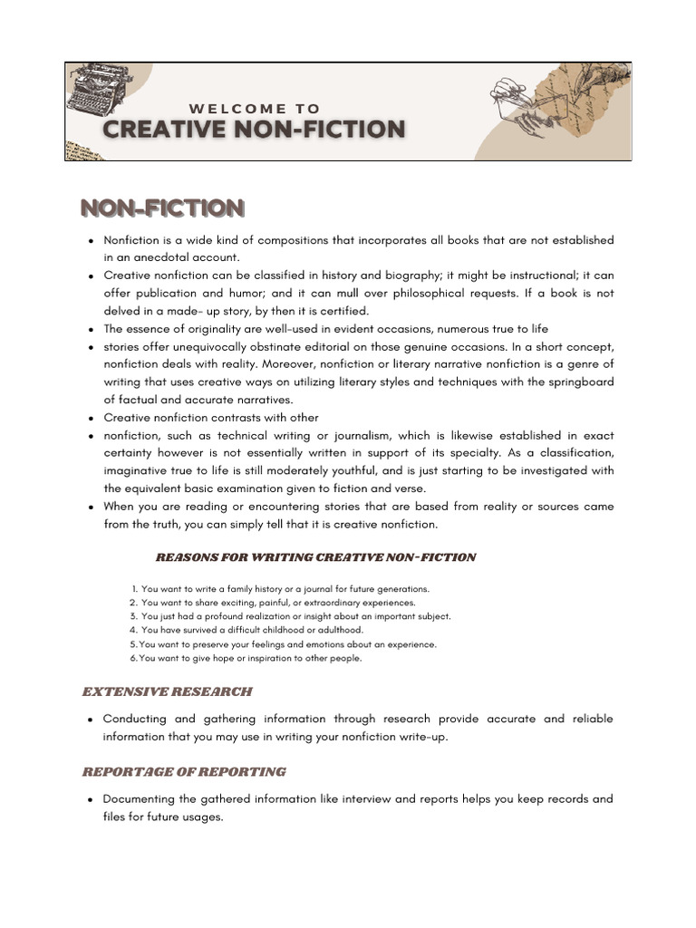 Understanding Creative Nonfiction Writing | PDF | Creative Nonfiction ...