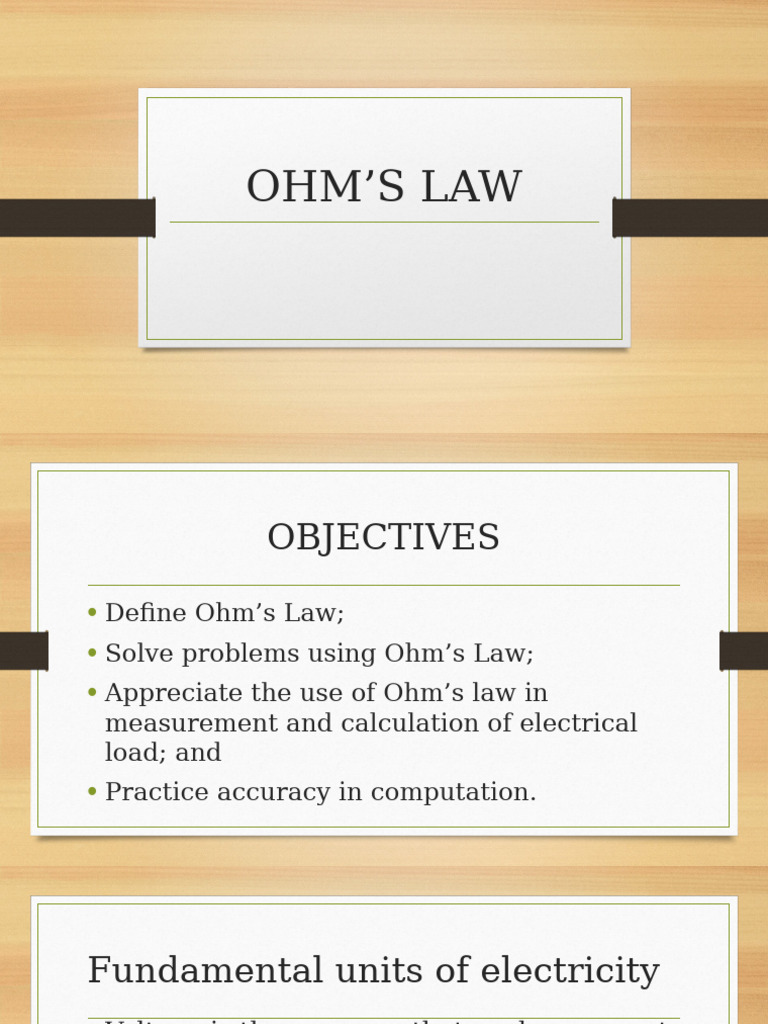 Understanding Ohm's Law Basics | PDF | Electrical Resistance And ...