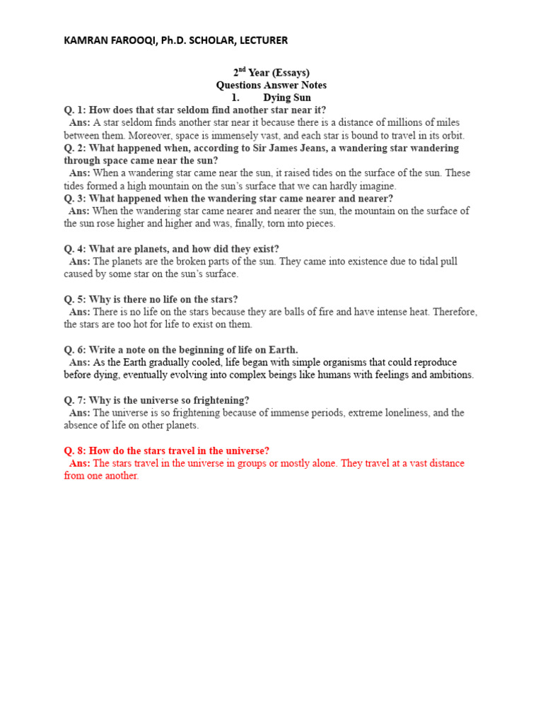 The Dying Sun: Star and Planet Origins | PDF