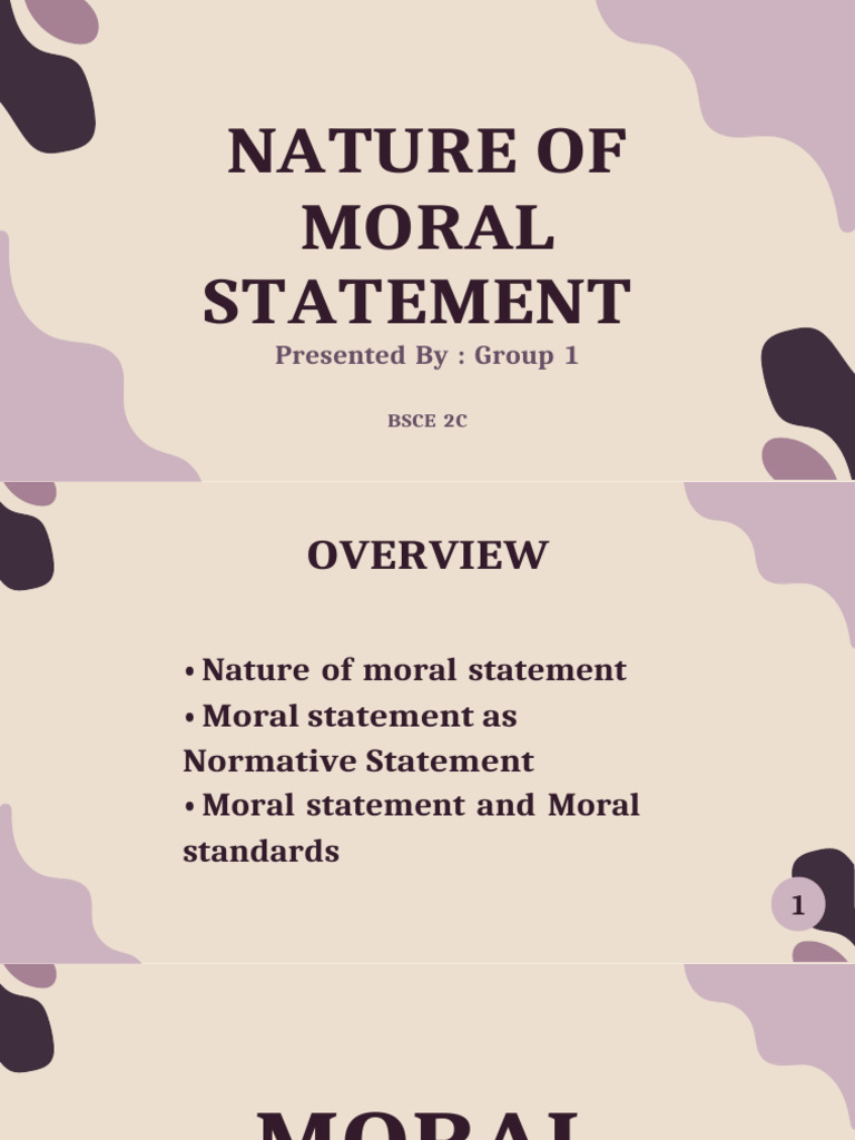 Nature of Moral Statement | PDF | Morality | Social Psychology