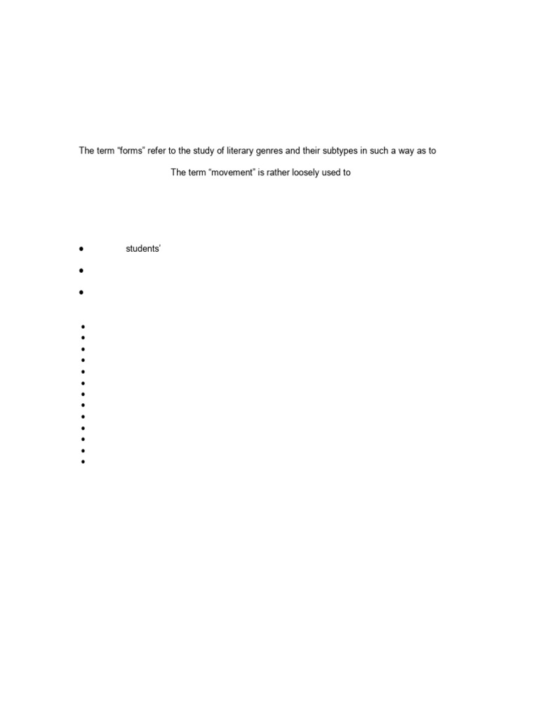 Literary Forms and Movements Course | PDF | Liberal Arts Education