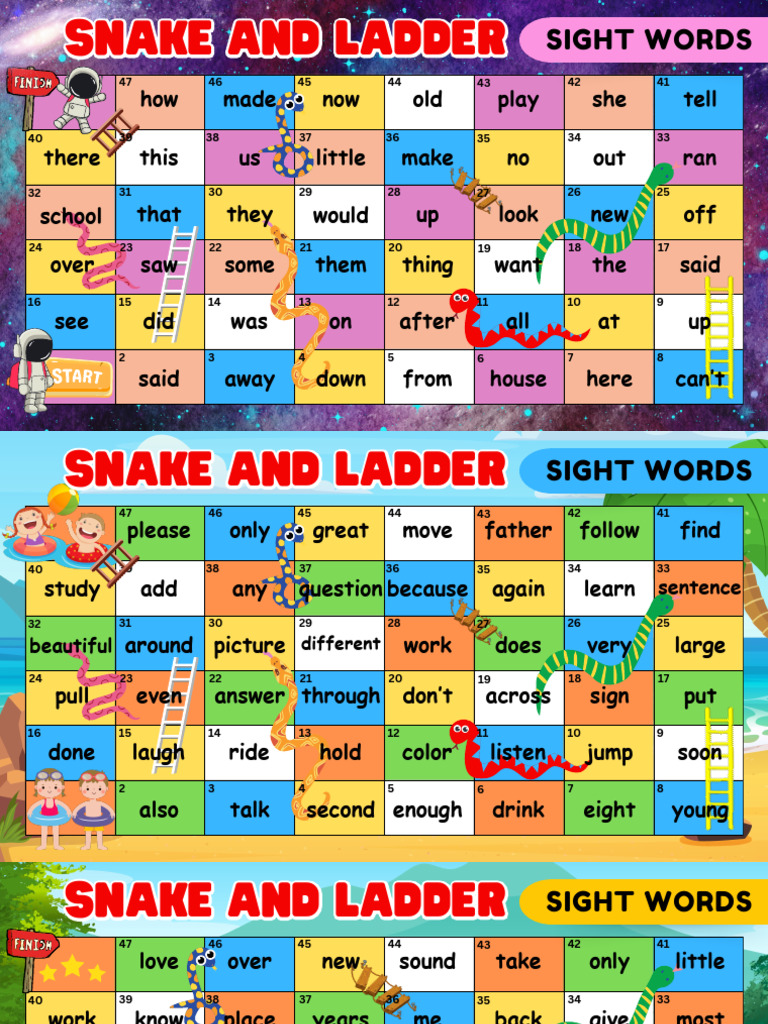 Snake and Ladder Sight Words | PDF