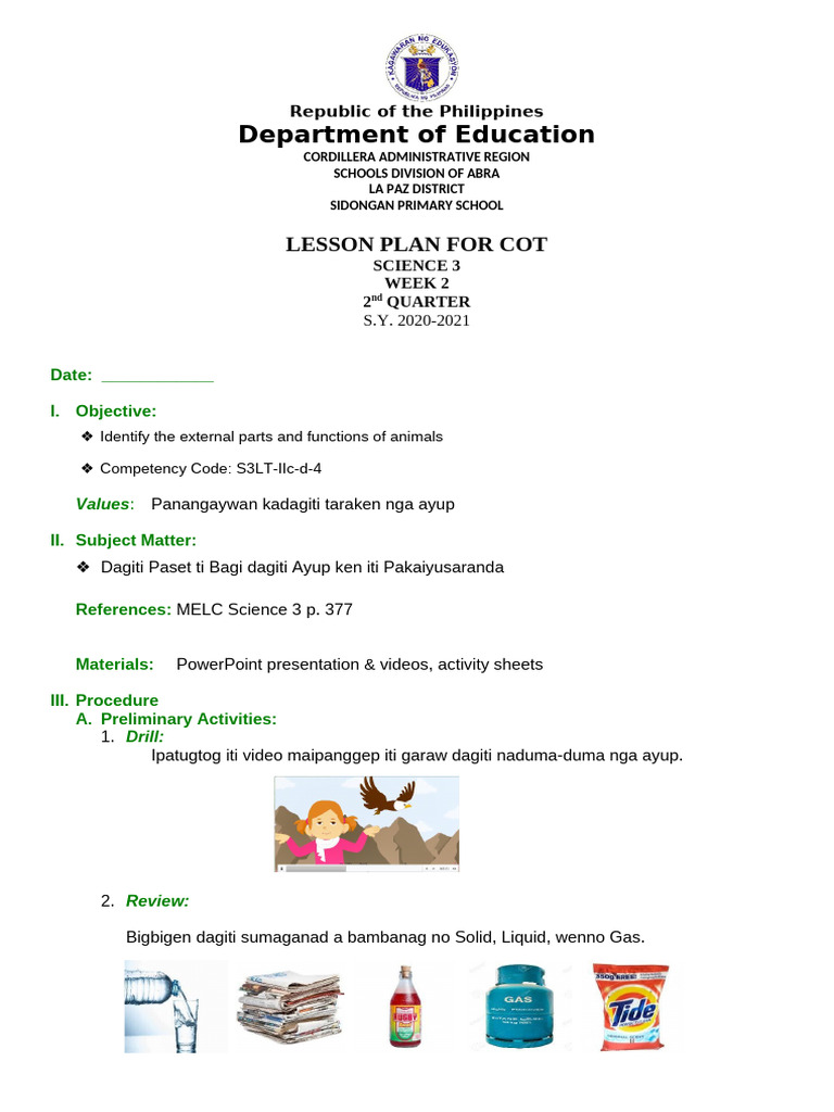 Grade 3 Science Q2 Cot DLP - Animals | PDF