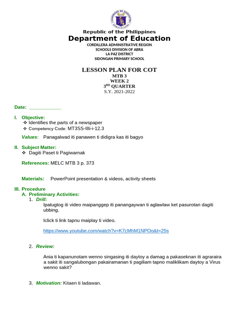 Grade 3 MTB Q3 Cot | PDF