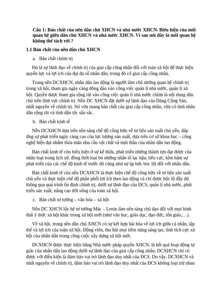 tiểu luận cnxhkh | PDF