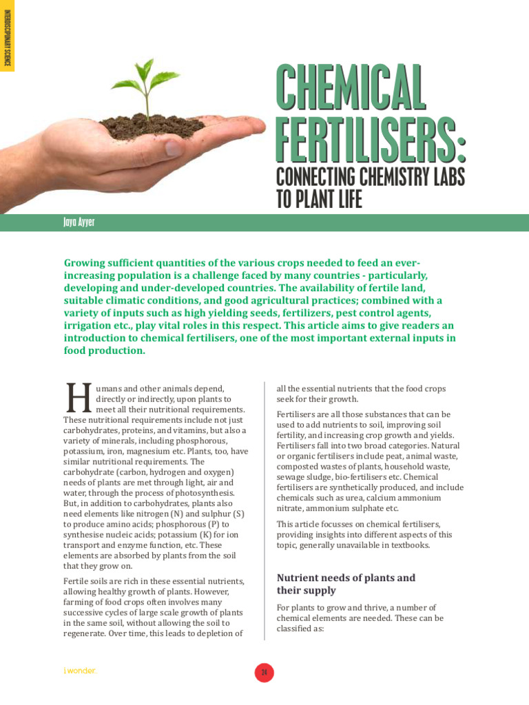 4 - Chemical Fertilisers Connecting Chemistry Labs To Plant Life | PDF ...