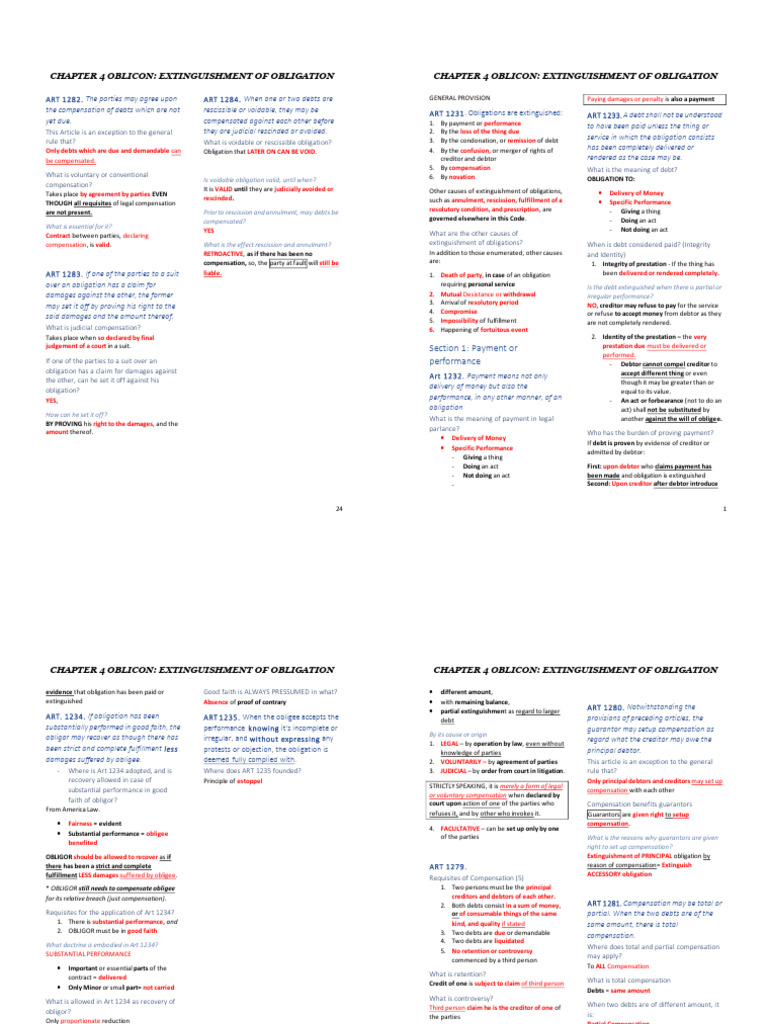 OBLICON Study Guide ch4 (BOOKLET) | PDF | Guarantee | Debt