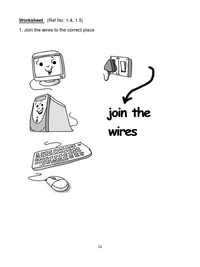 CBSE Class 1 Computer Science Worksheet - Parts of A Computer | PDF ...