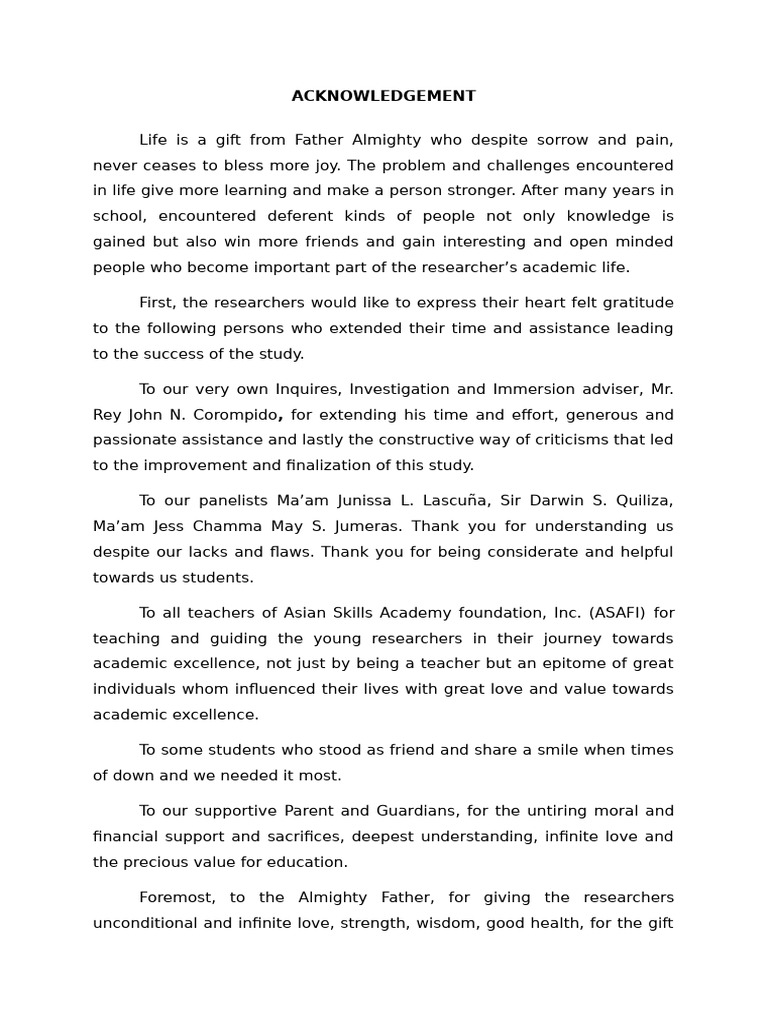 Acknowledgement | PDF