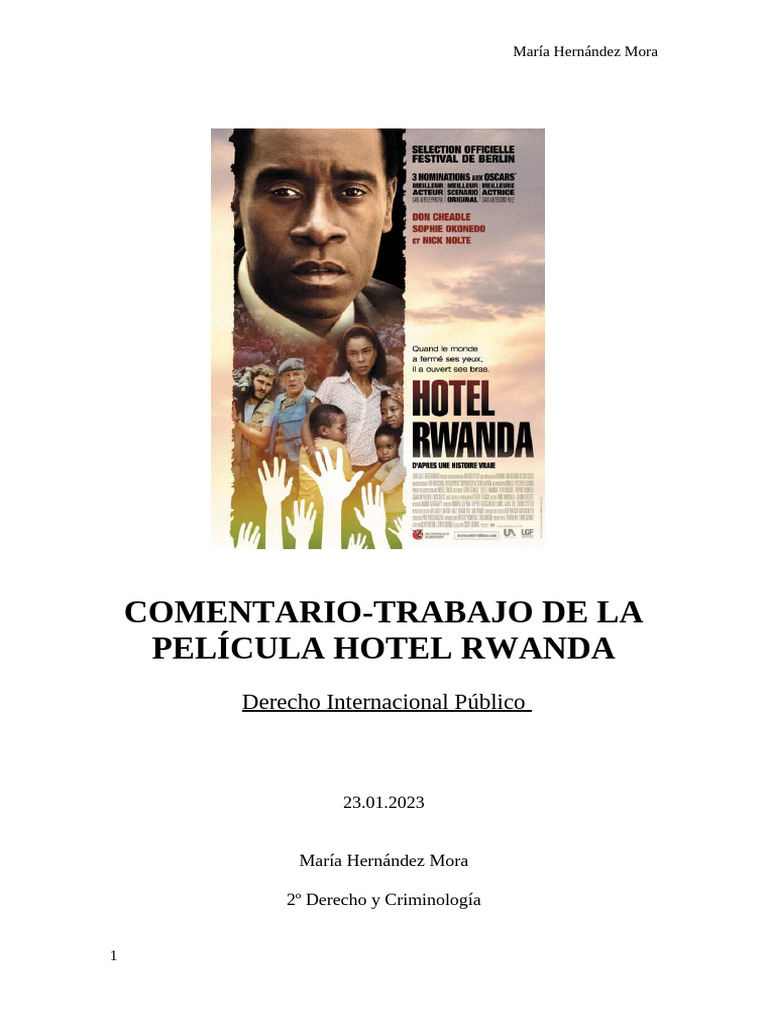 HOTEL RHUANDA. María Hernández Mora | PDF | Ruanda | Tutsi