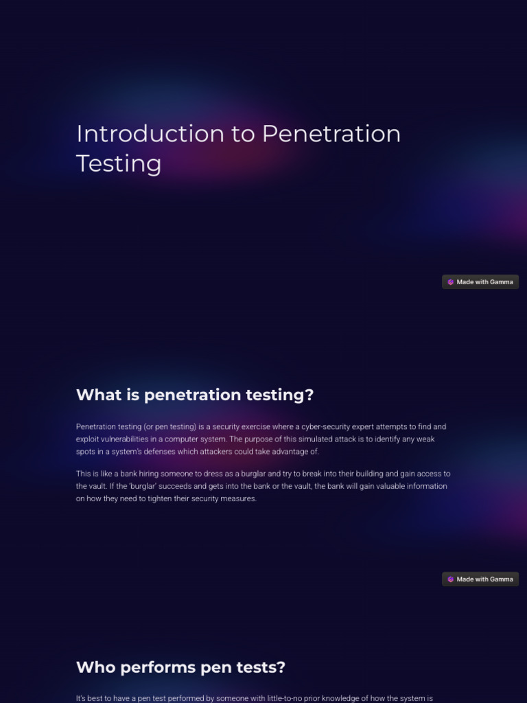 1) Introduction To Penetration Testing | PDF | Penetration Test | Security