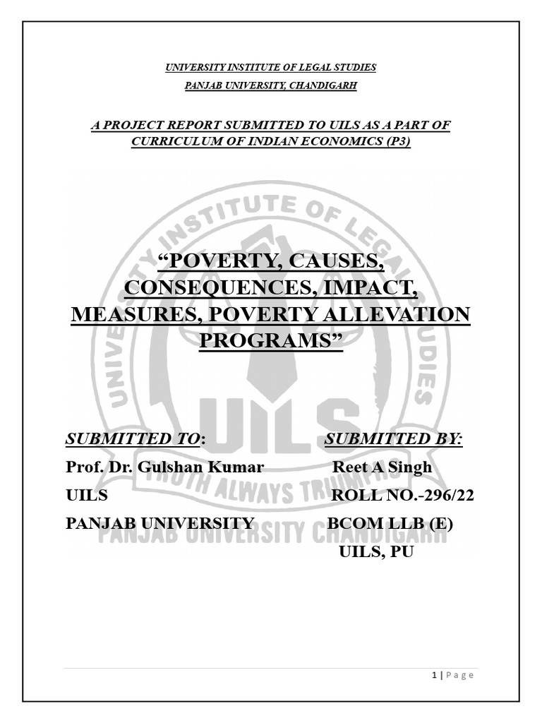 Project On Poverty Indian Economics | PDF | Fiscal Policy | Unemployment
