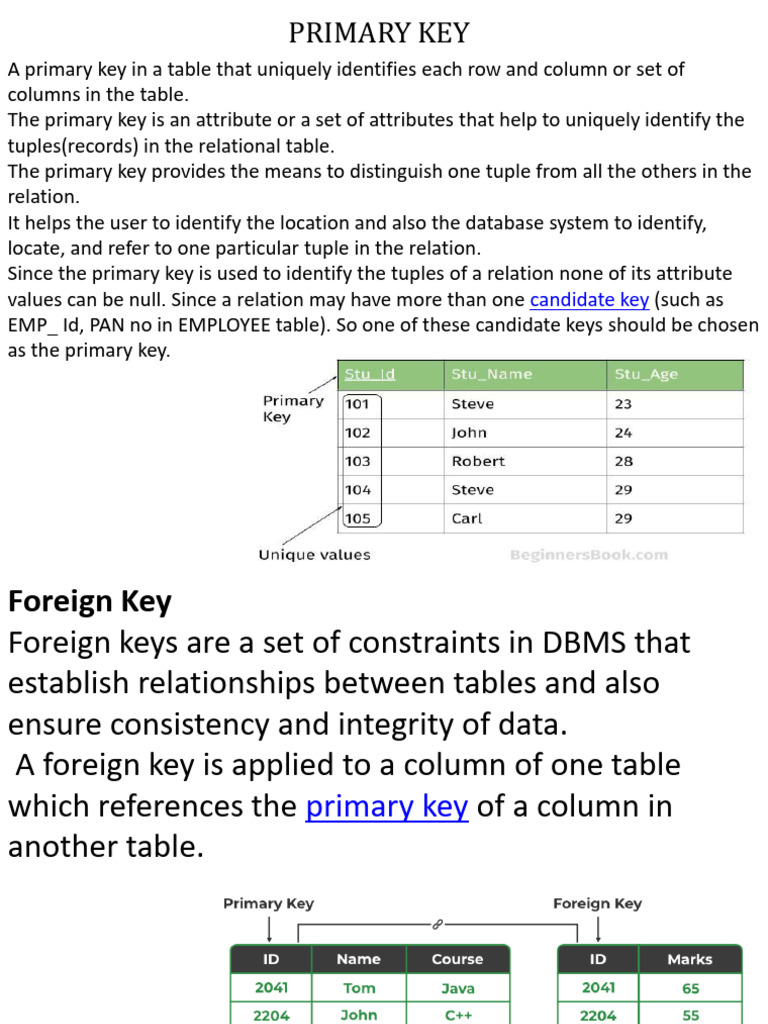 Keys and Referential Integrity | PDF