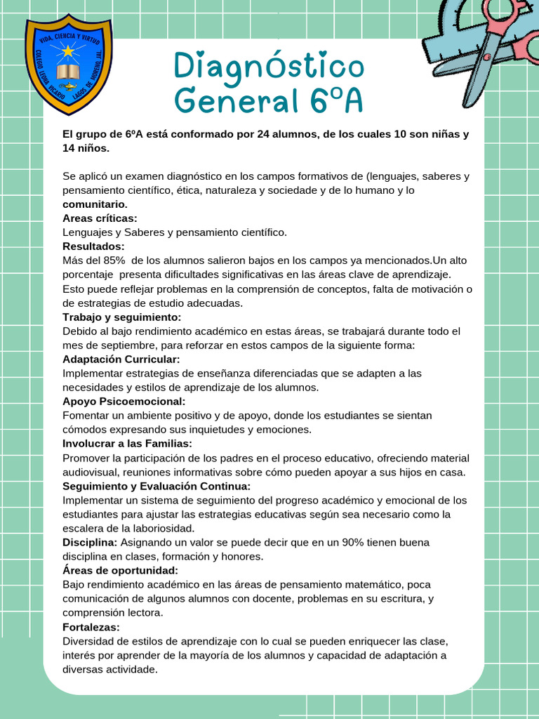 Diagnóstico General EJEMPLO | PDF | Salud y bienestar