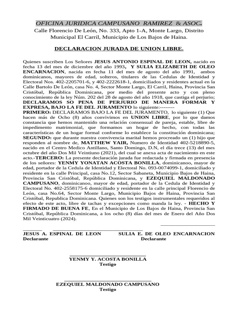 DECLARACION JURADA Wilmer | PDF | Gobierno