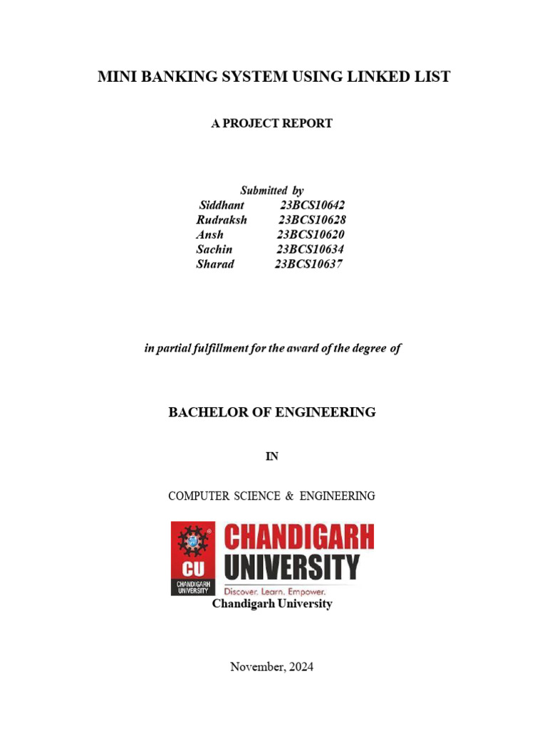 DSA project report | PDF | Usability | Banks