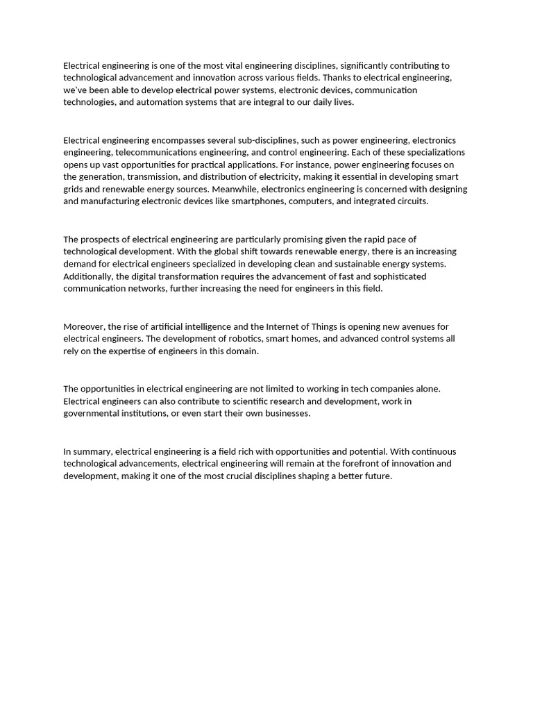 Electrical Engineering Is One of The Most Vital Engineering Disciplines ...