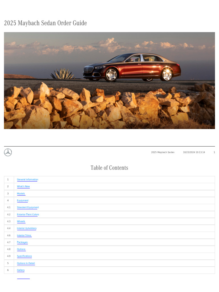 2025 Maybach Sedan Order Guide en CA | PDF | Car Body Styles | Car