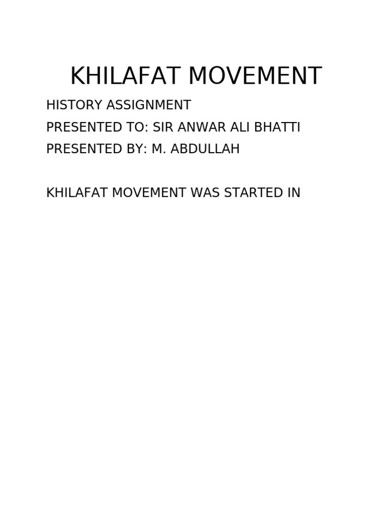 Khilafat Movement | PDF