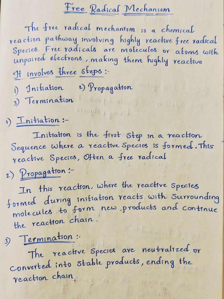 Free Radical Mechanism | PDF