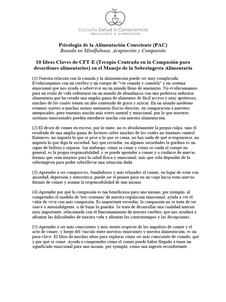 10 Ideas Claves Sobreingesta | PDF | Las emociones | Mente