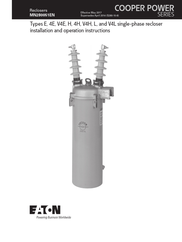 Single-Phase Recloser Guide | PDF | Fuse (Electrical) | Electromagnetism