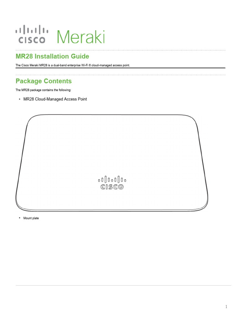 MR28 Installation Guide | PDF | Ip Address | Network Switch