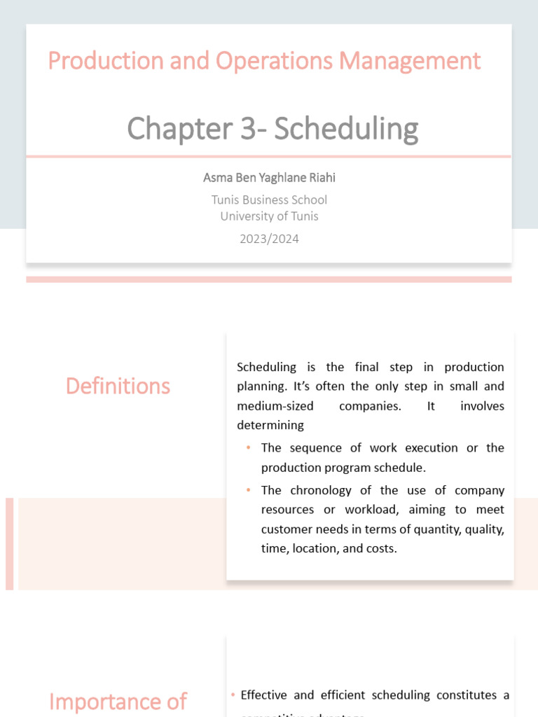 Chapter 3 Scheduling | PDF | Scheduling (Computing) | Applied Mathematics Chapter 3 Scheduling | PDF | Scheduling (Computing) | Applied Mathematics