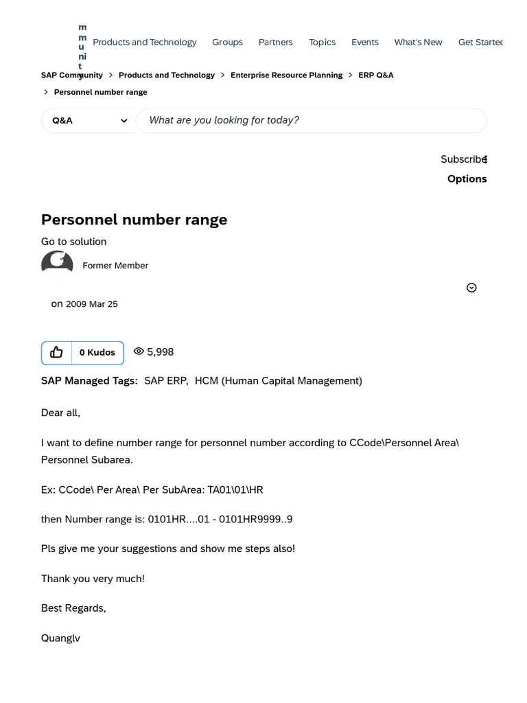 Solved - Personnel Number Range - SAP Community | PDF | Software Engineering | Software
