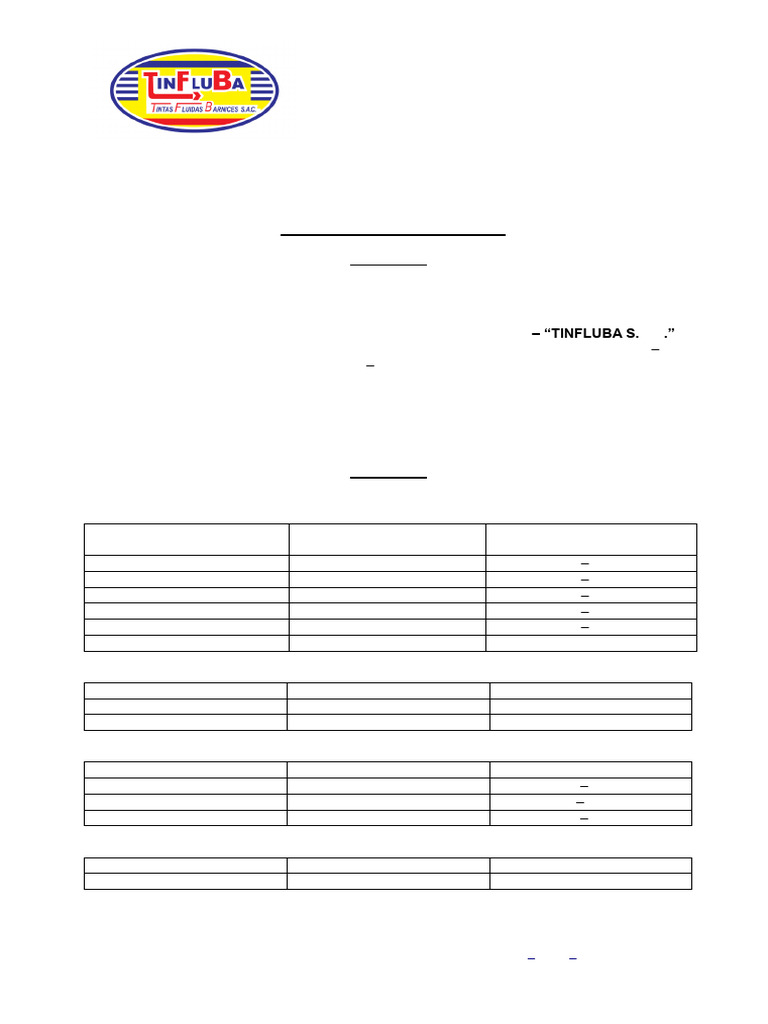 Tintas Flexo Alcohol de Tinfluba S.A.C. | PDF | Agua | Higiene