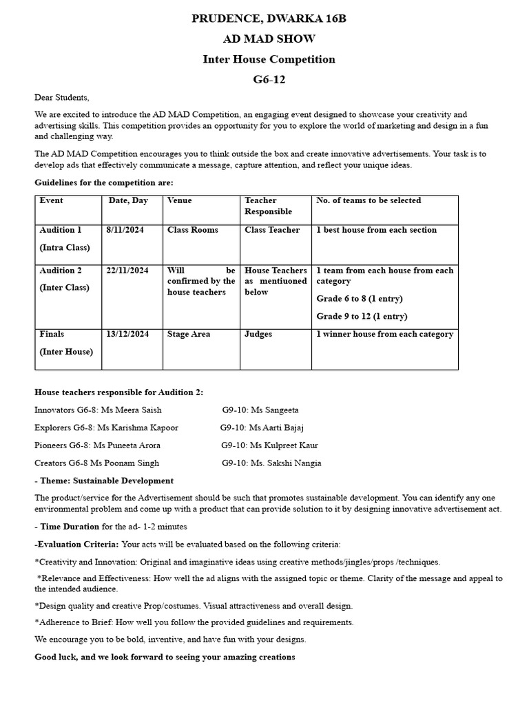 AD MAD INTER HOUSE COMPT (G6-12) PDF | PDF | Cognition | Human ...