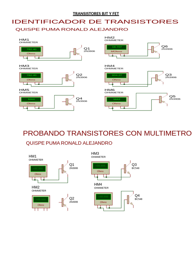 Transistores BJT y Fet | PDF | Electrical Components | Semiconductors