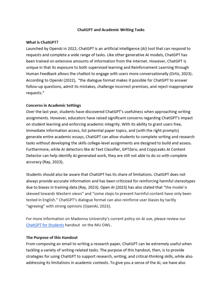 Chat GPTand Academic Writing Tasks Revised | PDF | Artificial ...