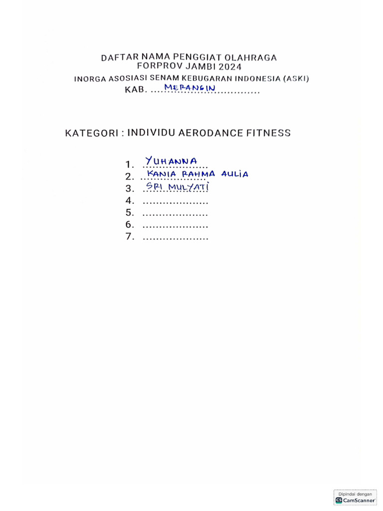 Daftar Perserta Aski | PDF