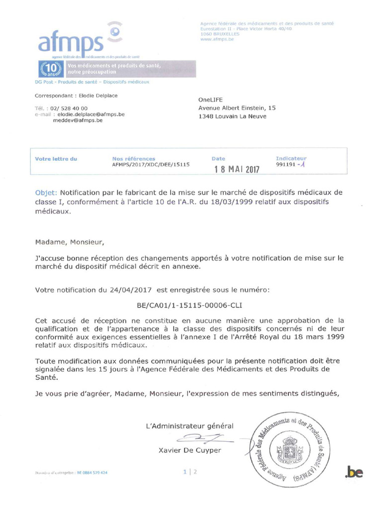 AFMPS Autorisation - Enzimed Standard - EN | PDF