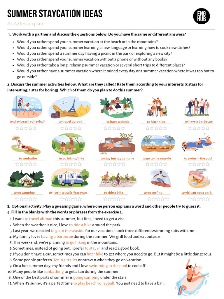 Summer Staycation Activities Guide | PDF | Foreign Language Studies ...