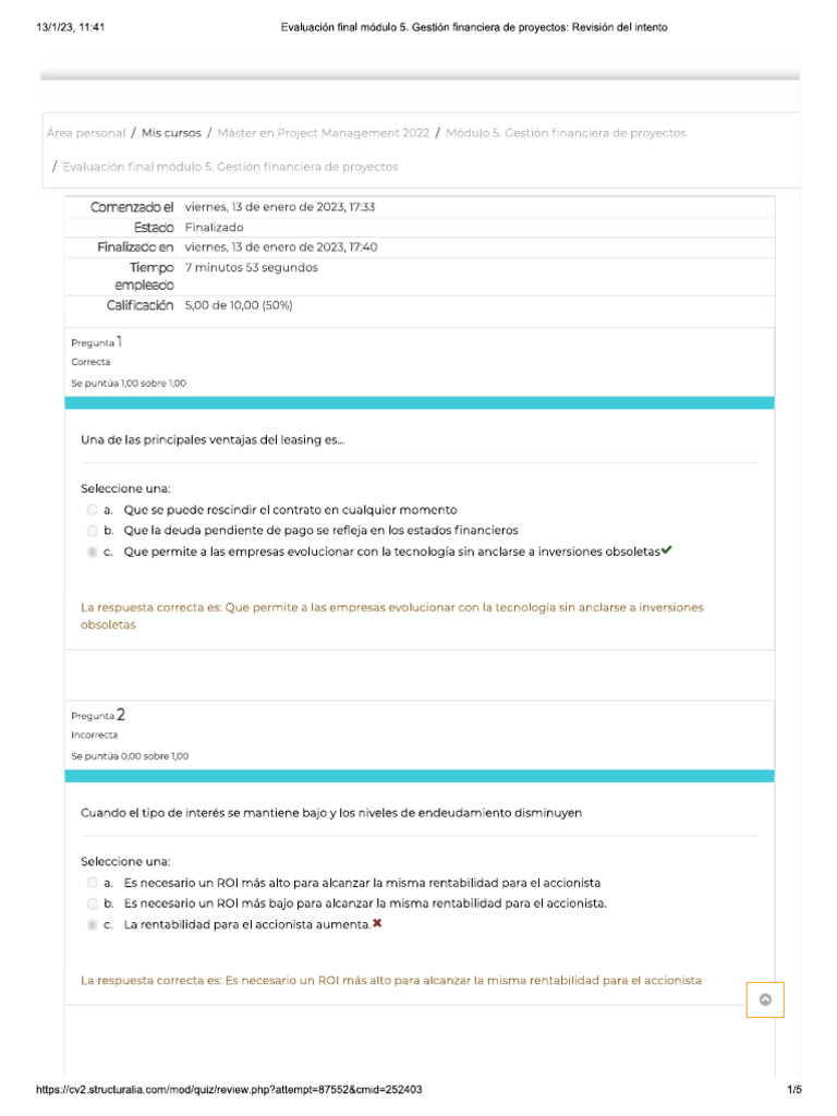 Examen Modulo 5 Segundo Intento | PDF