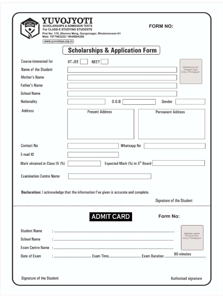 Ysat Form-2024 Frontback | PDF