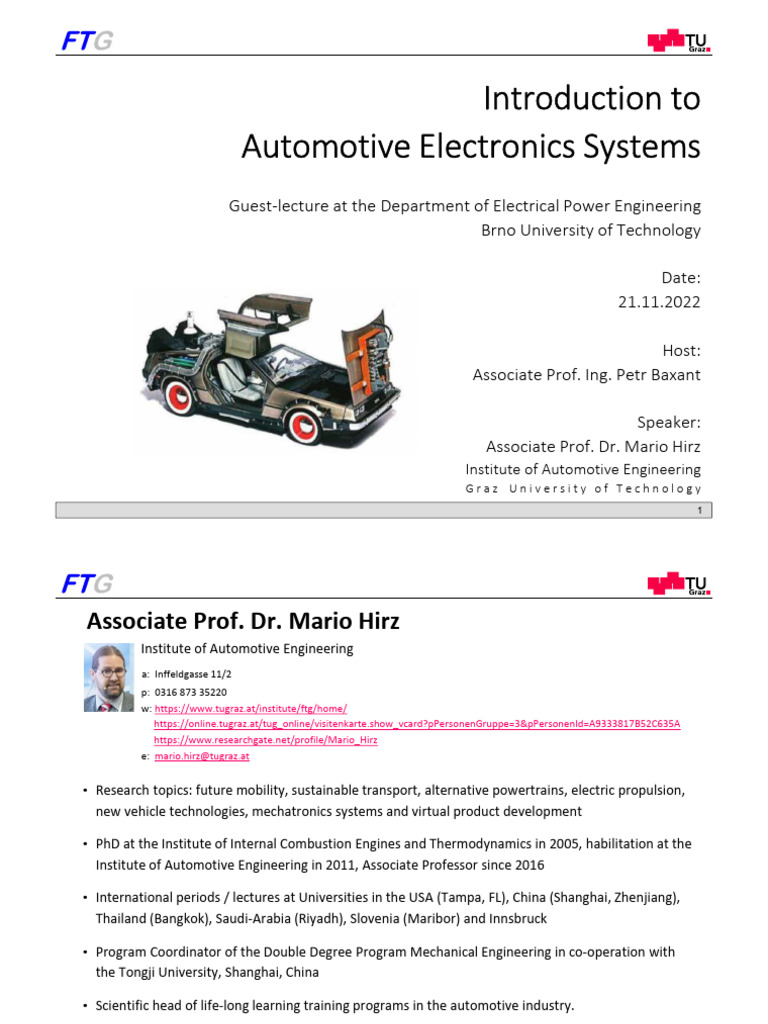 Automotive Electronics Lecture | PDF | Microcontroller | Lidar