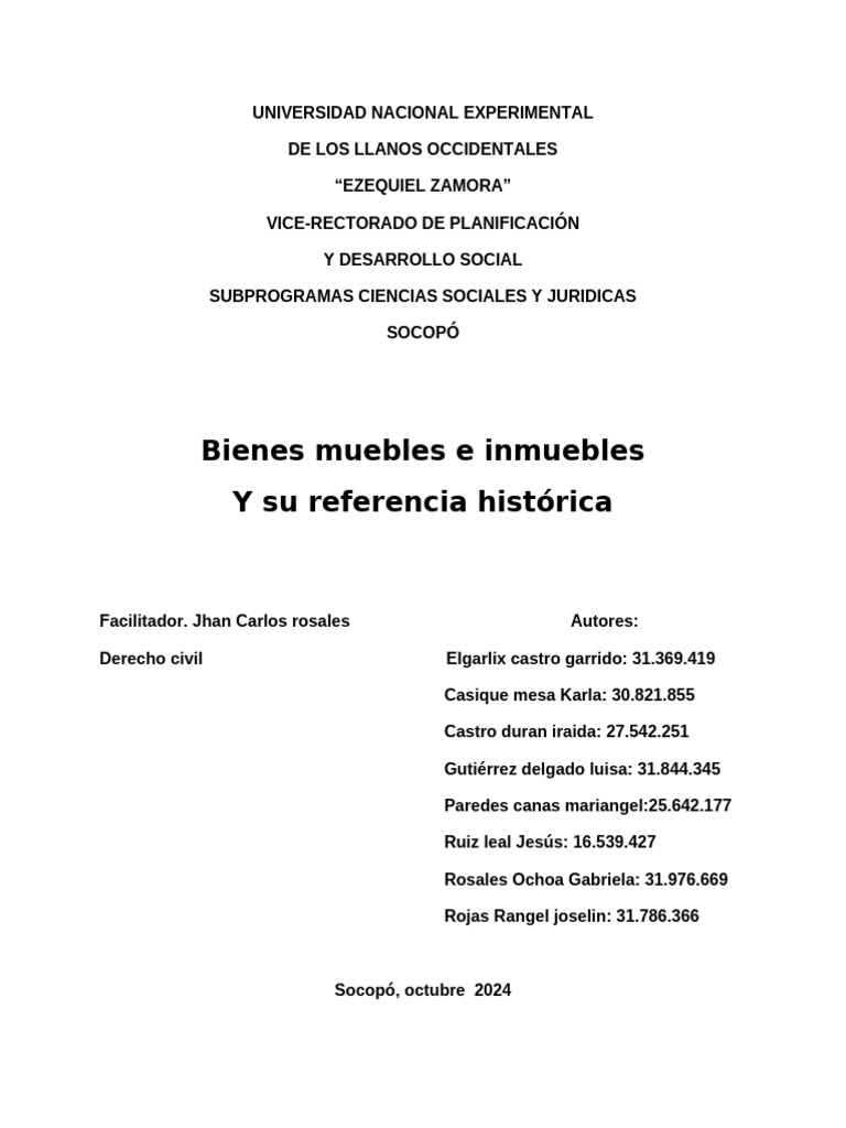 Bienes Muebles e Inmuebles: Definición y Ejemplos | PDF | Bienes raíces ...