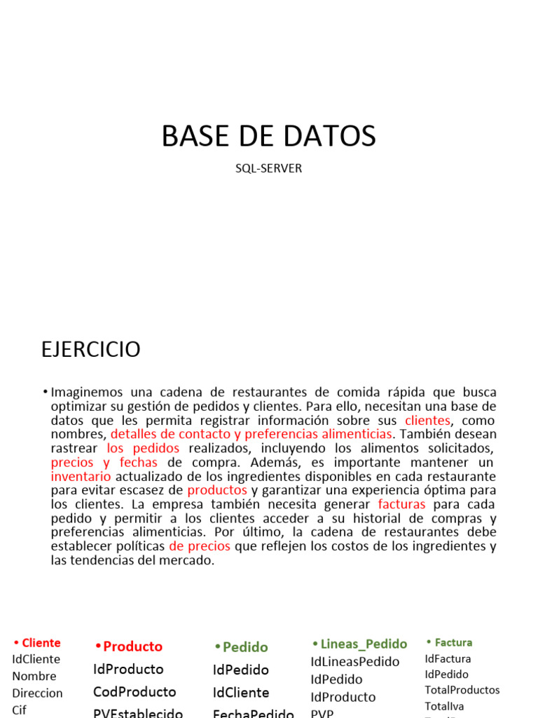 Tarea SQL Examen 1 | PDF | Servidor SQL de Microsoft | Gestión de datos