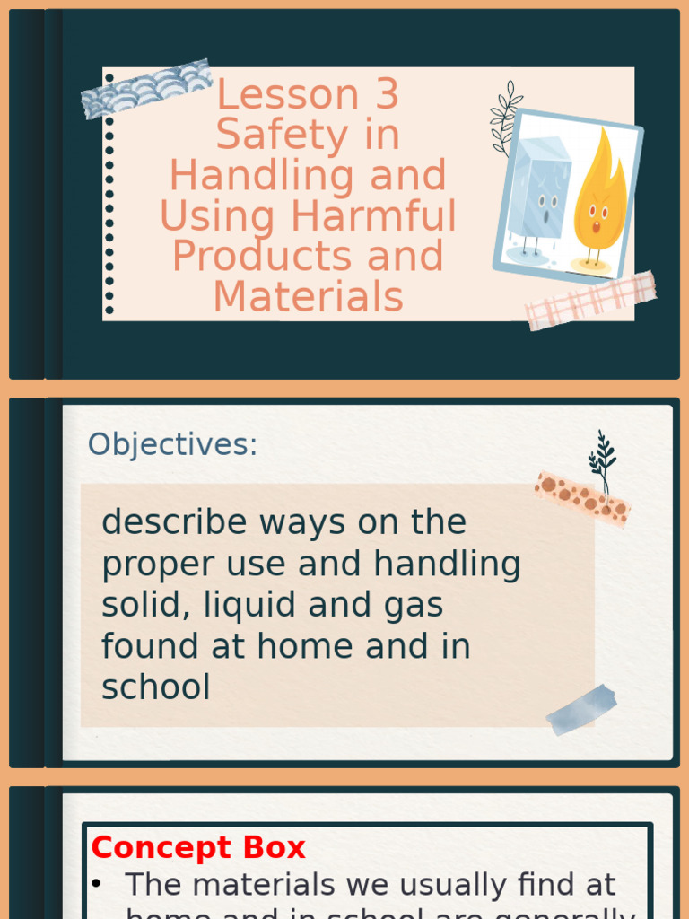 Lesson 3 - Safety in Handling and Using Harmful Products and Materials ...